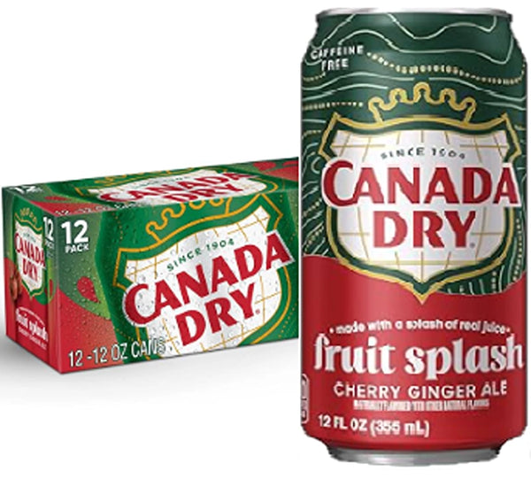 Canada Dry Fruit Splash Cherry Ginger Ale 355ml Case of 12 cans – O Canada