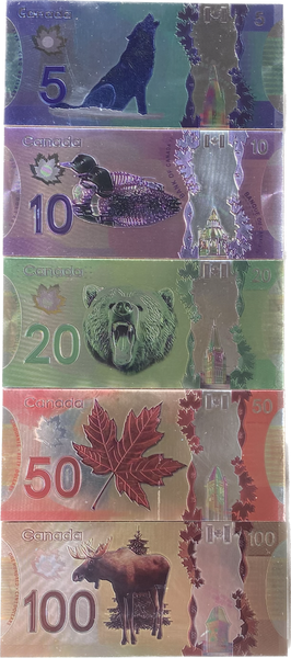 Canada Magnet Metallic Dollar Bills Complete Set – O Canada