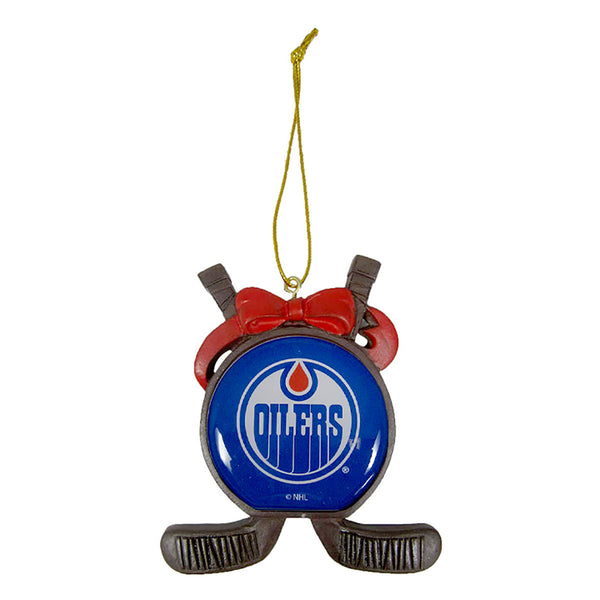 Edmonton Oilers NHL Hockey Sticks Christmas Ornament – O Canada